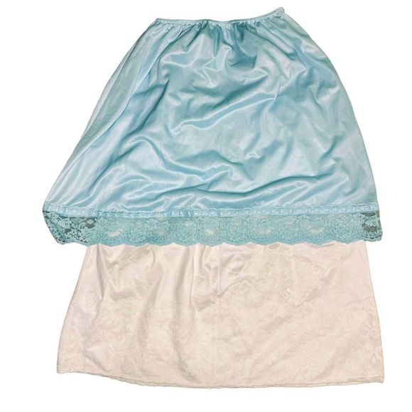 Vanity Fair | Intimates & Sleepwear | Vintage Blueandivory Mini Slips ...
